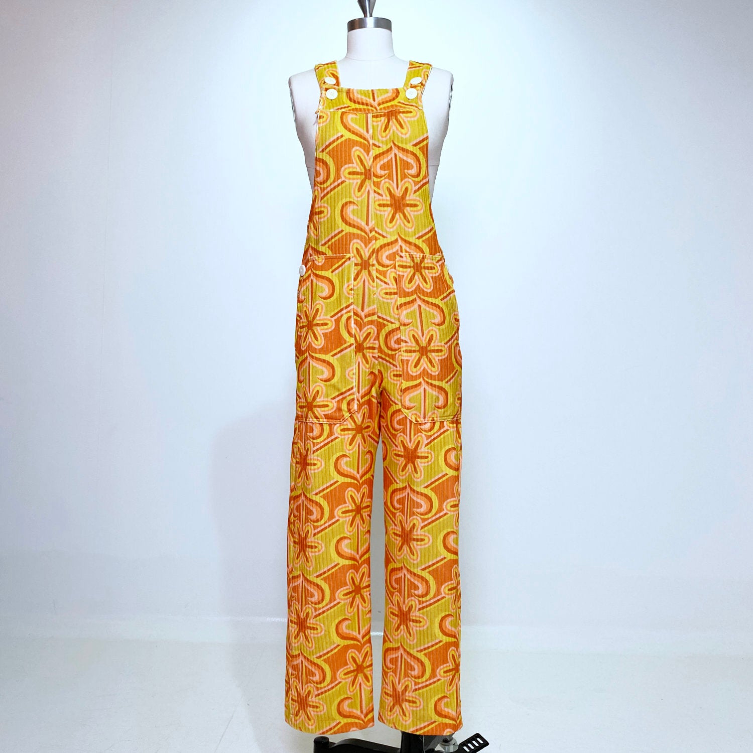 Pop! Pow! Flower Overalls - small left | Donna's Dress Shop